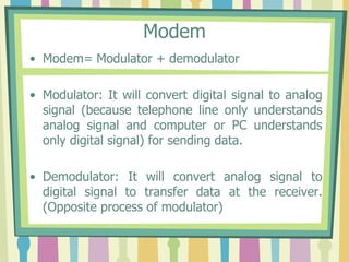 Cable connection (Dial-up, FTTH, DSL) | PPTX | Computer Networking ...