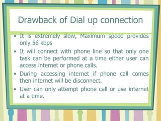 Cable connection (Dial-up, FTTH, DSL) | PPTX | Computer Networking ...