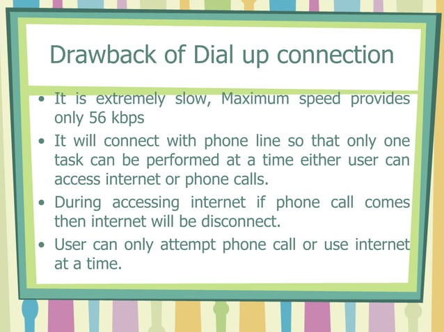 Cable connection (Dial-up, FTTH, DSL) | PPTX | Computer Networking | Computing
