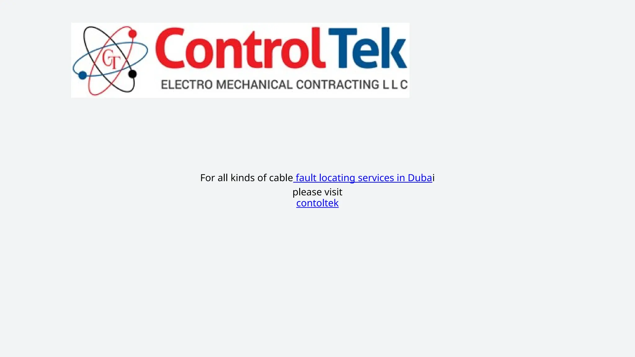 cable fault services - controltek dubai | PPT