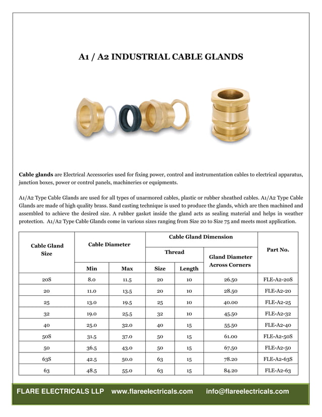 Industrial Cable Glands Catalogue | PDF