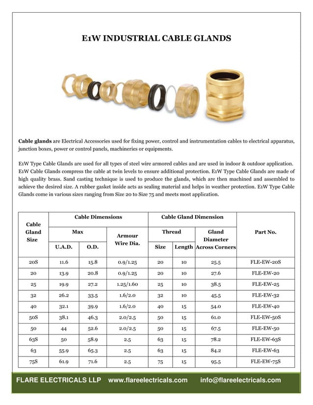 Industrial Cable Glands Catalogue | PDF
