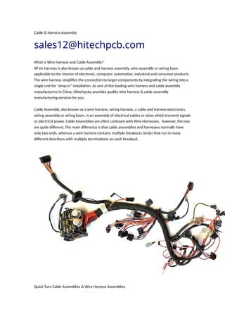 Cable & Harness Assembly Manufacturer Hitech Circuits | DOCX ...
