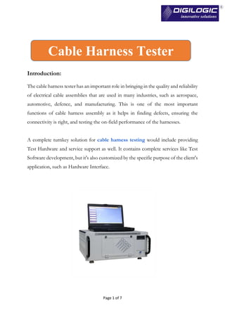 Cable Harness Tester from Digilogic Systems | PDF