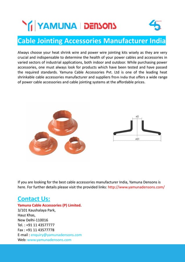 Cable Jointing Accessories Manufacturer India | PDF