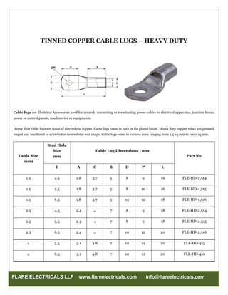 Cable Lugs Catalogue | PDF