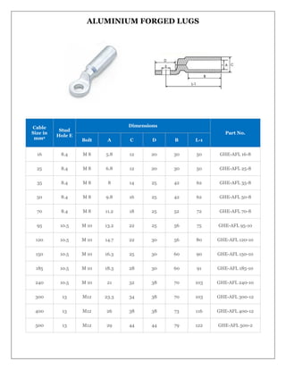 Copper Cable Lugs and Terminals Catalogue | PDF