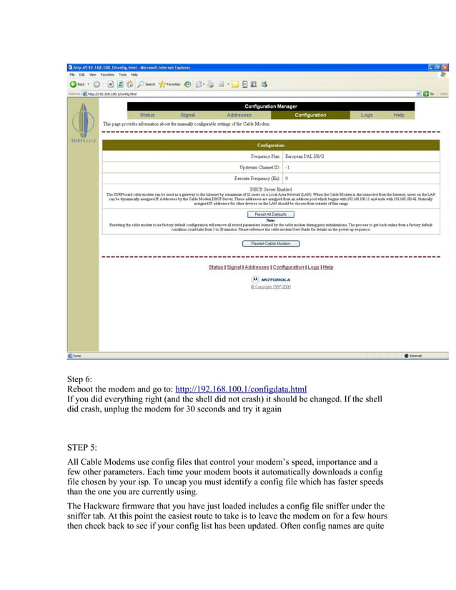 Cable modem hacking how to(2) | PDF