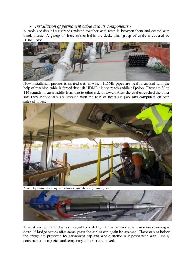 Cable stay bridge construction