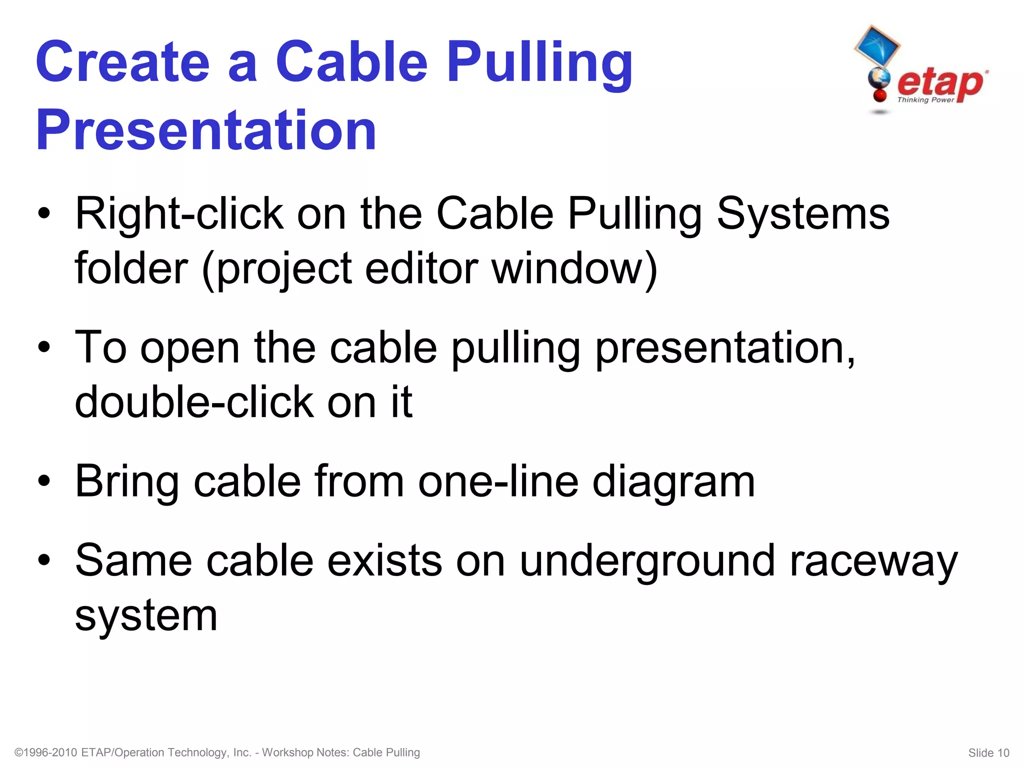 ETAP - Cable pulling | PDF