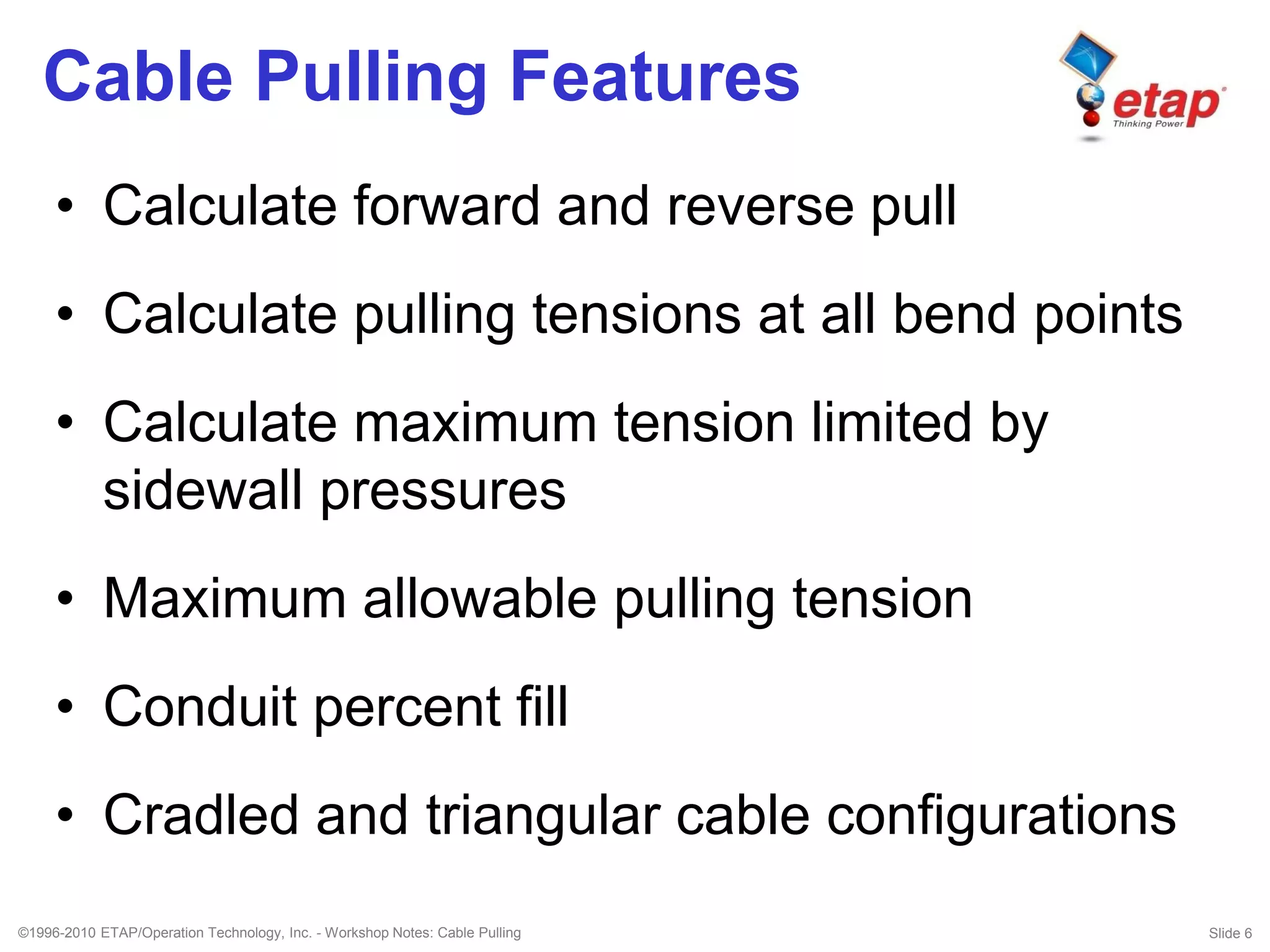ETAP - Cable pulling | PDF