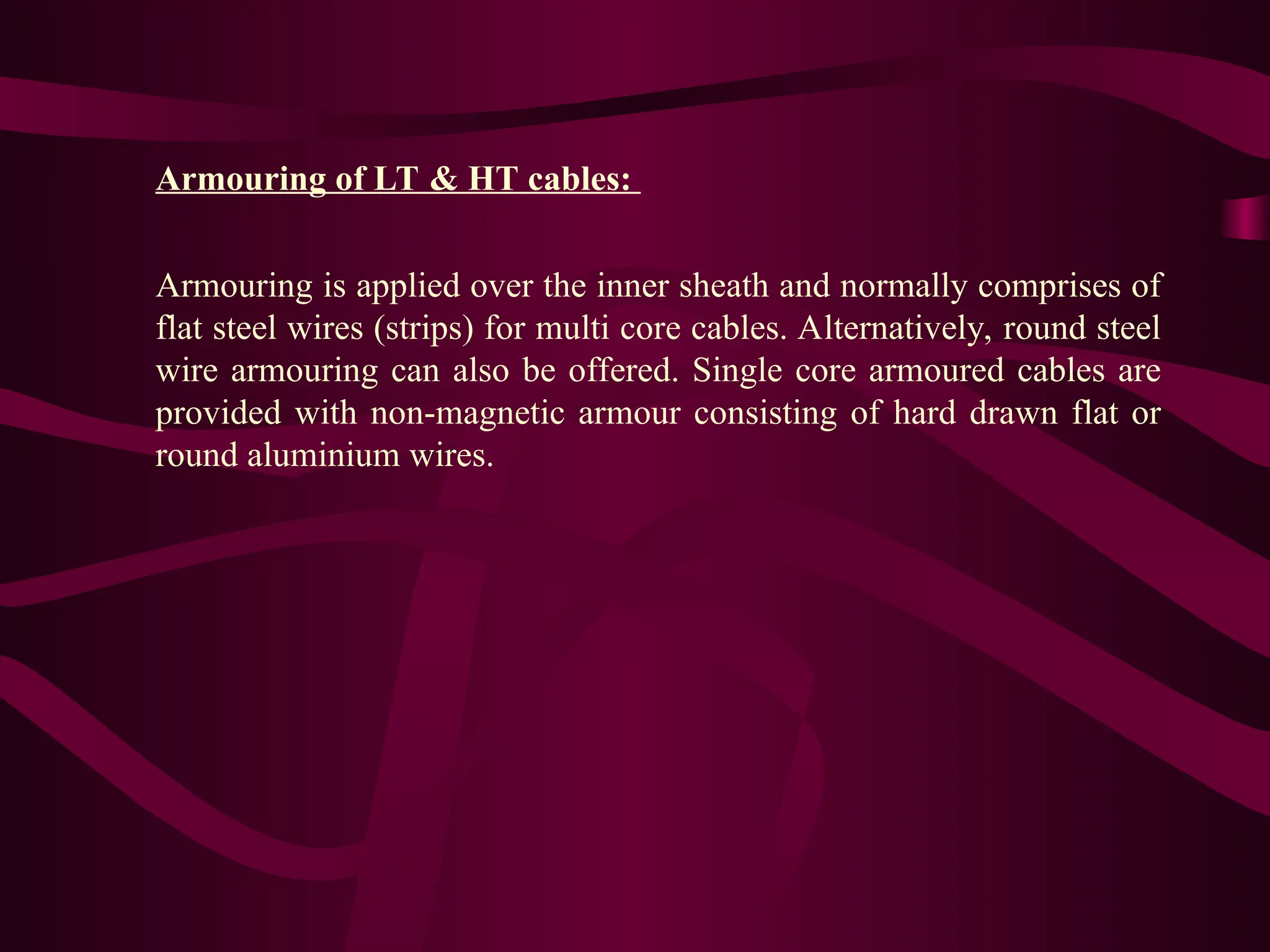 Cables and types of cables presentation details | PPT