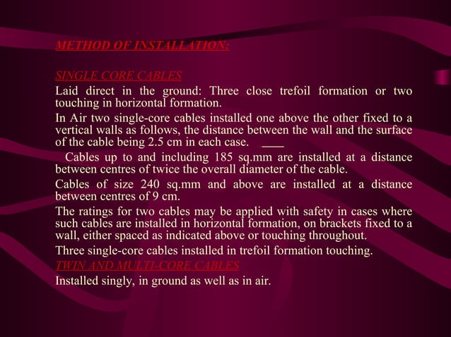 Cables and types of cables presentation details | PPT