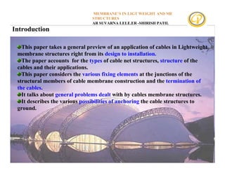 LIGHTWEIGHT CONSTRUCTIONS-'CABLES' in Lightweight and Membrane ...