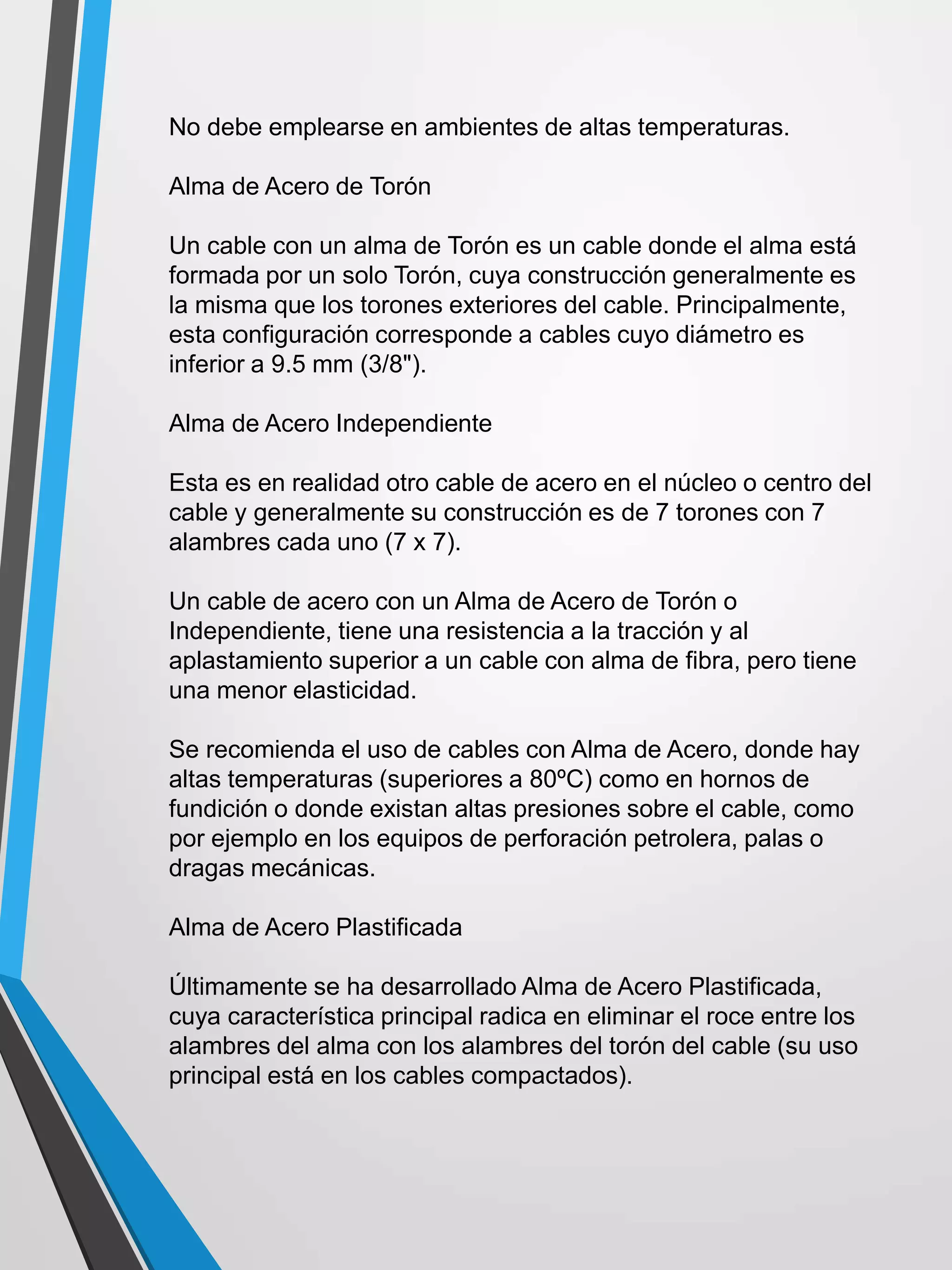 Cables, alambres y torones de acero | PPTX