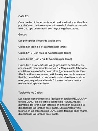Cables, alambres y torones de acero | PPTX