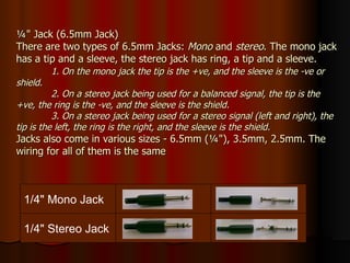 Cables and connectors | PPT