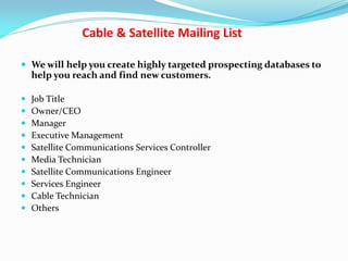 Cable & satellite mailing list | PDF