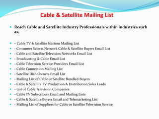 Cable & satellite mailing list | PDF