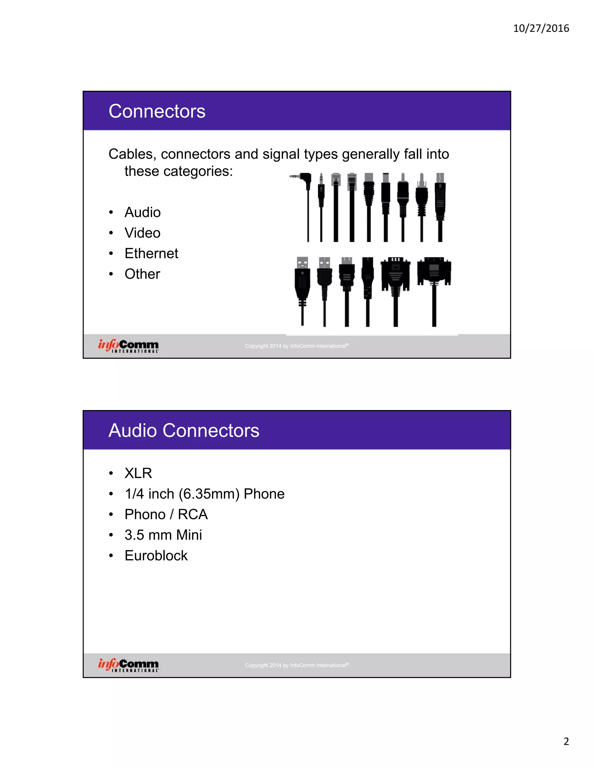 Connectors, Cables, Terminations and Rack Building | PDF
