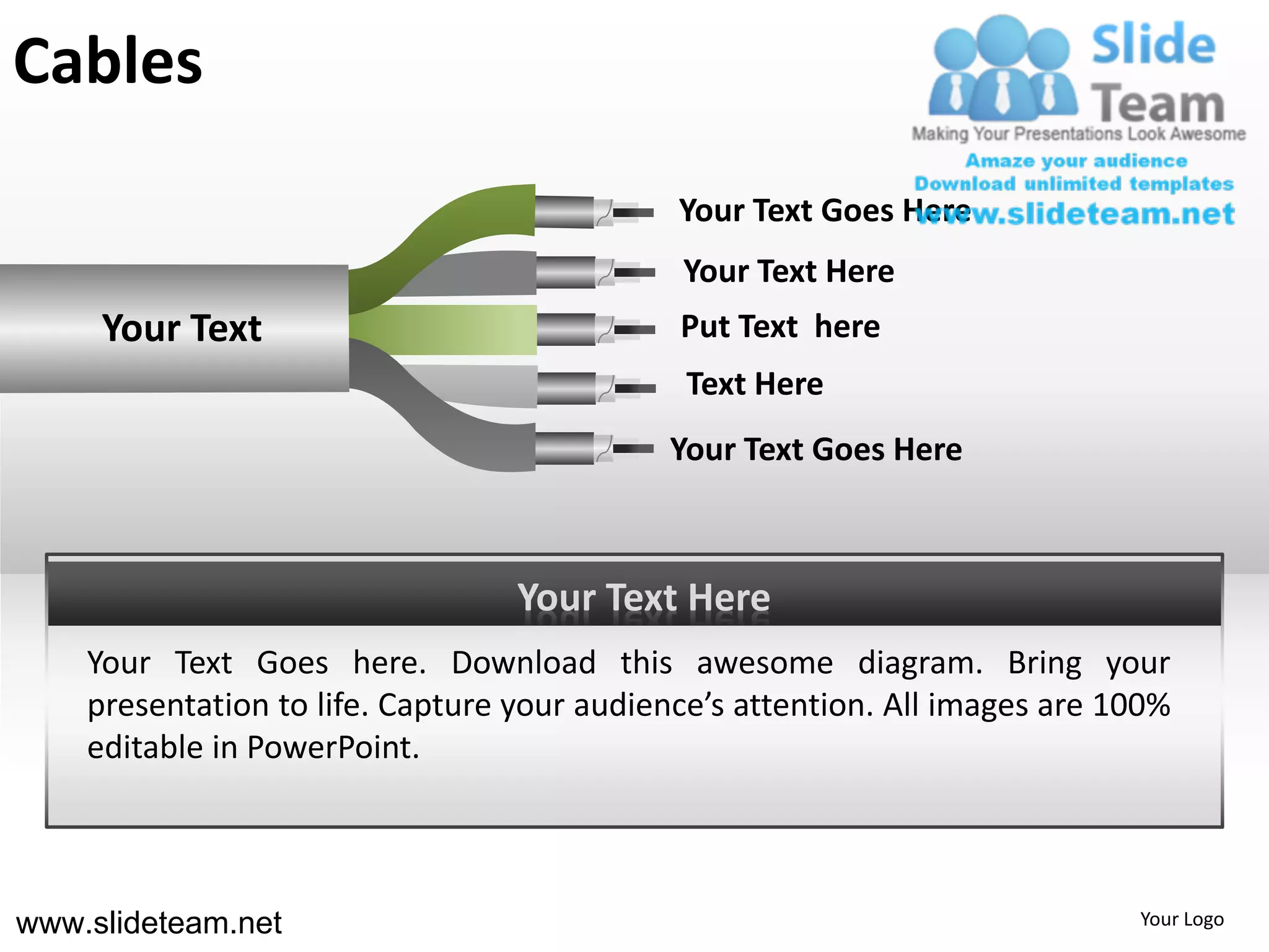 Cables ethernet fibre channel electric powerpoint ppt templates. | PDF