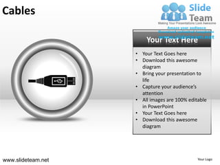 Cables ethernet fibre channel electric powerpoint ppt templates. | PDF
