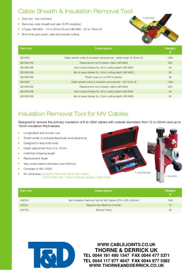 Cable Sheath & Insulation Removal Tools