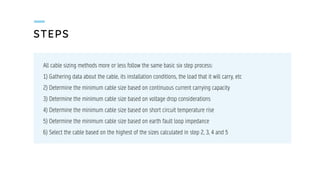 Cable Sizing Calculation for Electrical Engineering | PDF