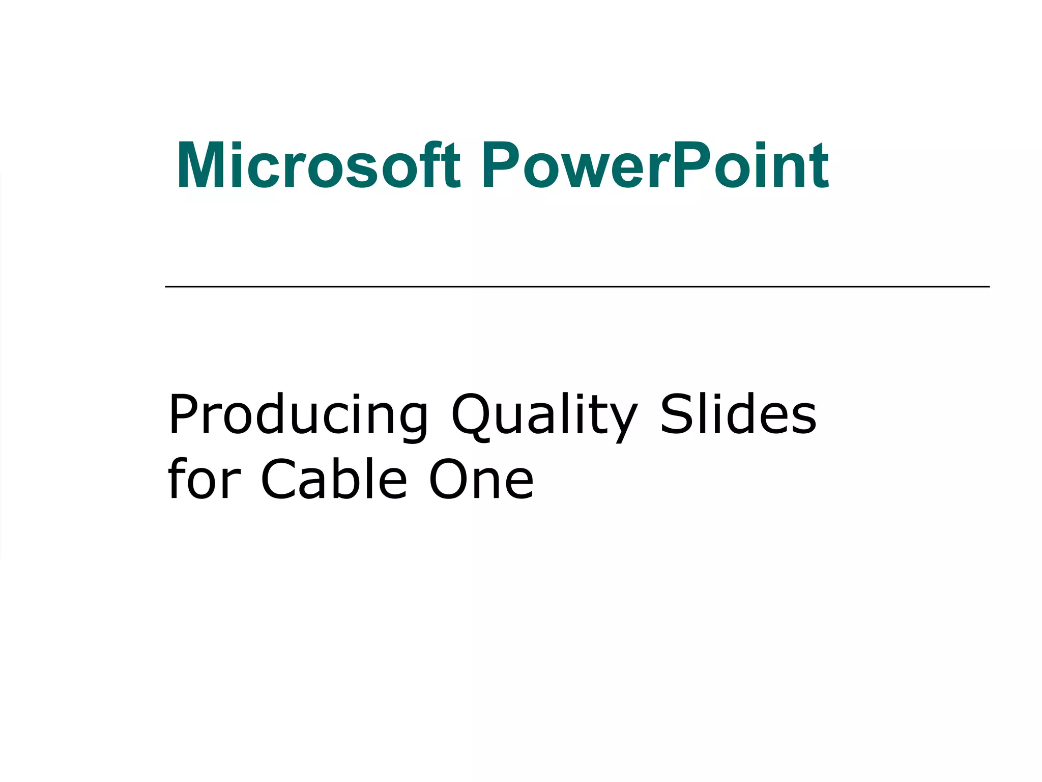 Cable Slides How To | PPT