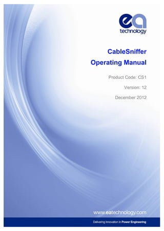 Cable Sniffer LV Cable Fault Locator - Operating Manual | PDF
