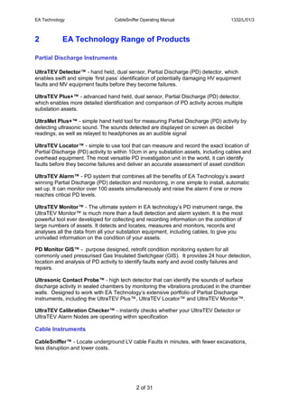 Cable Sniffer LV Cable Fault Locator - Operating Manual | PDF