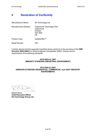 Cable Sniffer LV Cable Fault Locator - Operating Manual | PDF