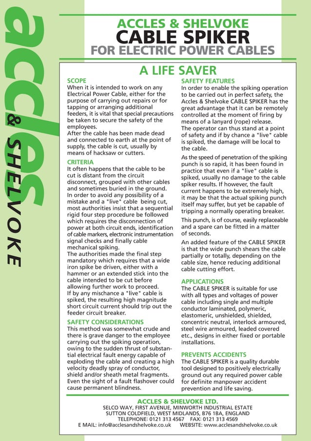 Cable Spiker - Accles & Shelvoke | PDF | Track and Field | Sports