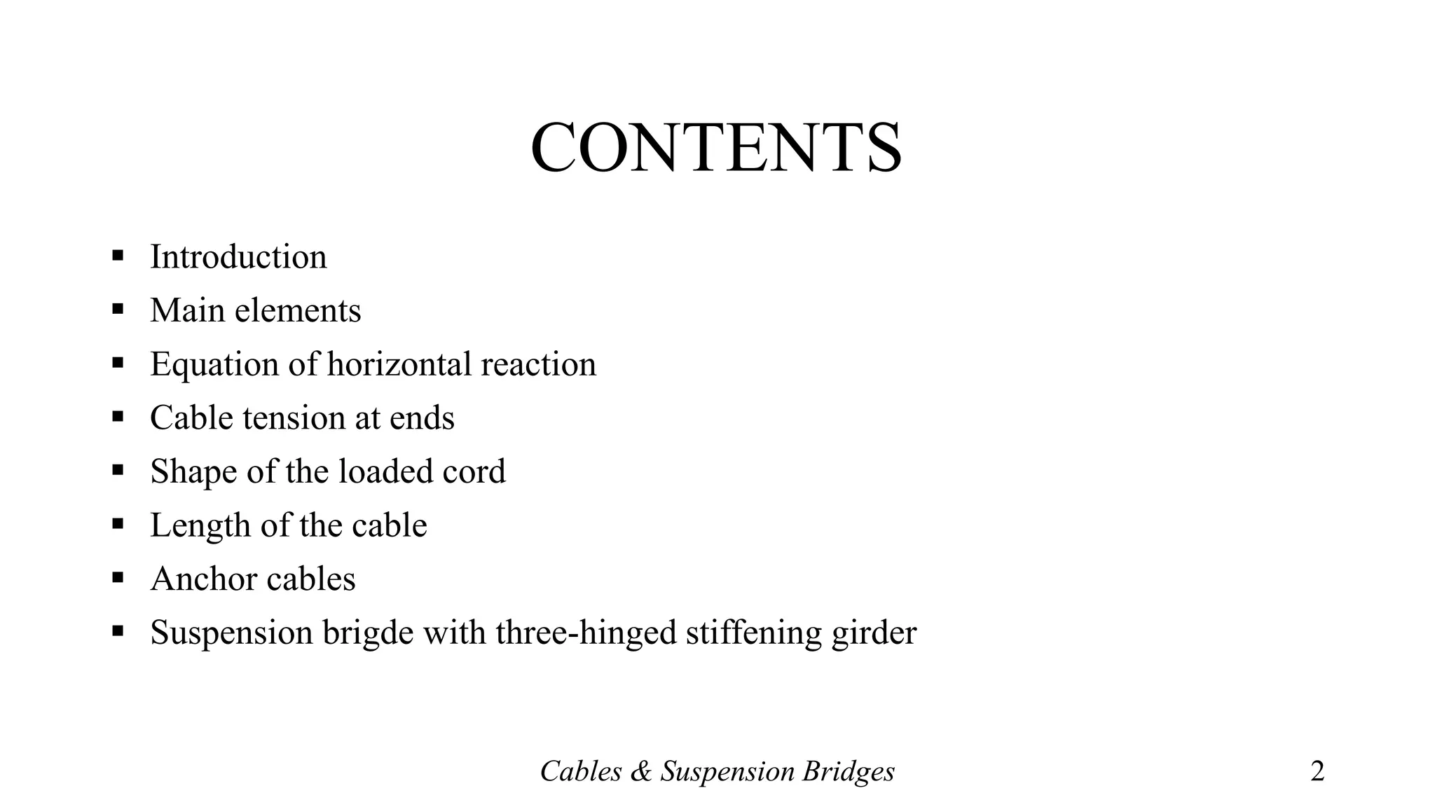 Cables & suspension bridges | PPTX