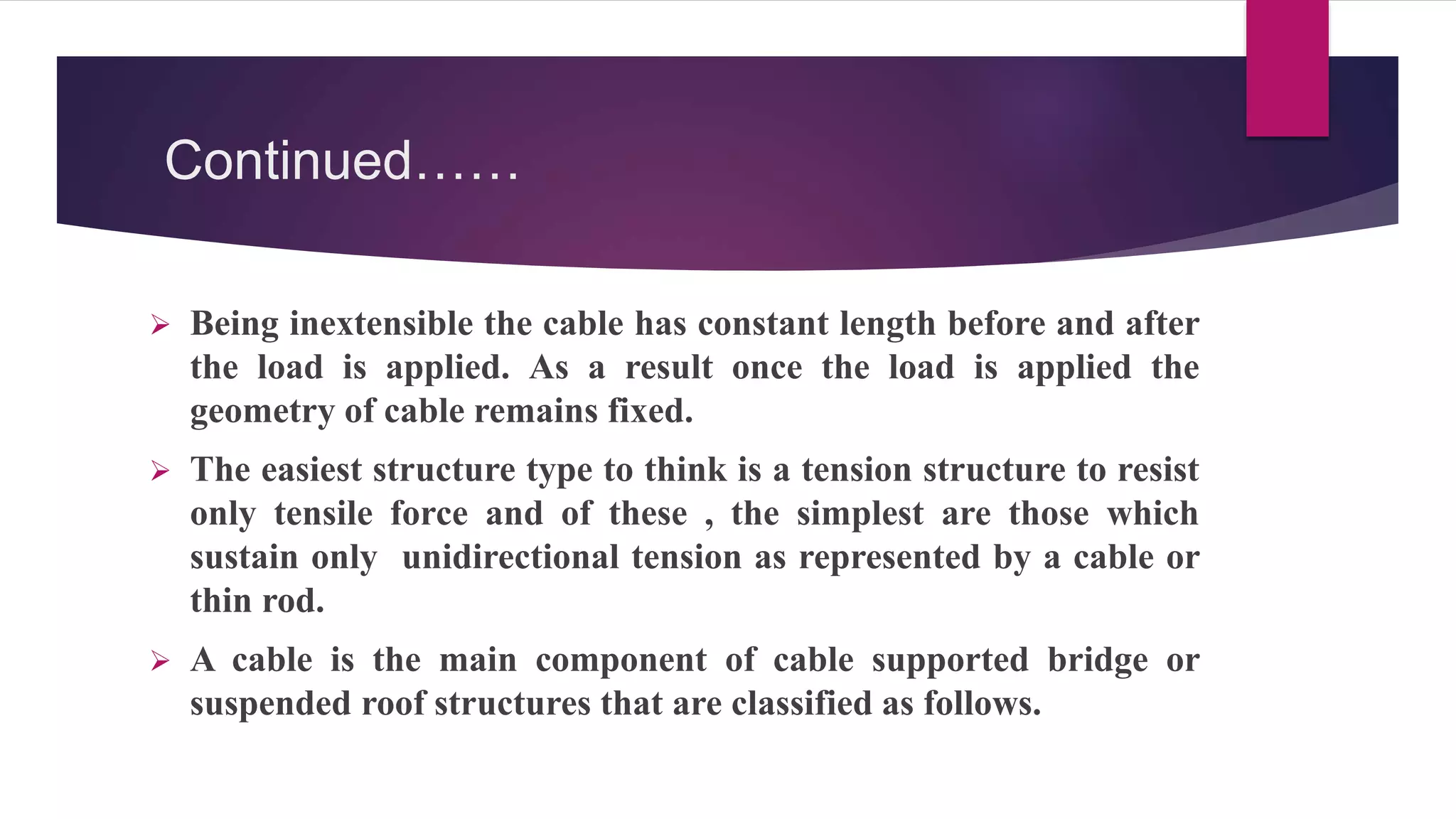 Cable strucutres(presentation) | PPTX