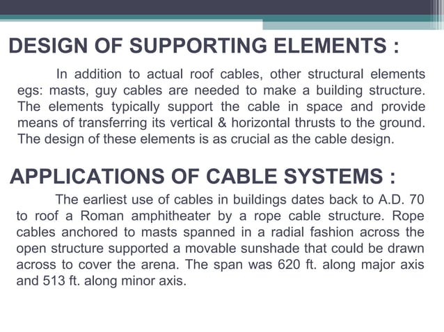 Cable systems - form active structure system | PPT