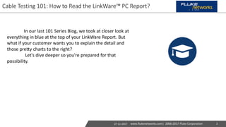 Cable testing 101 how to read the link ware™ pc report | PDF