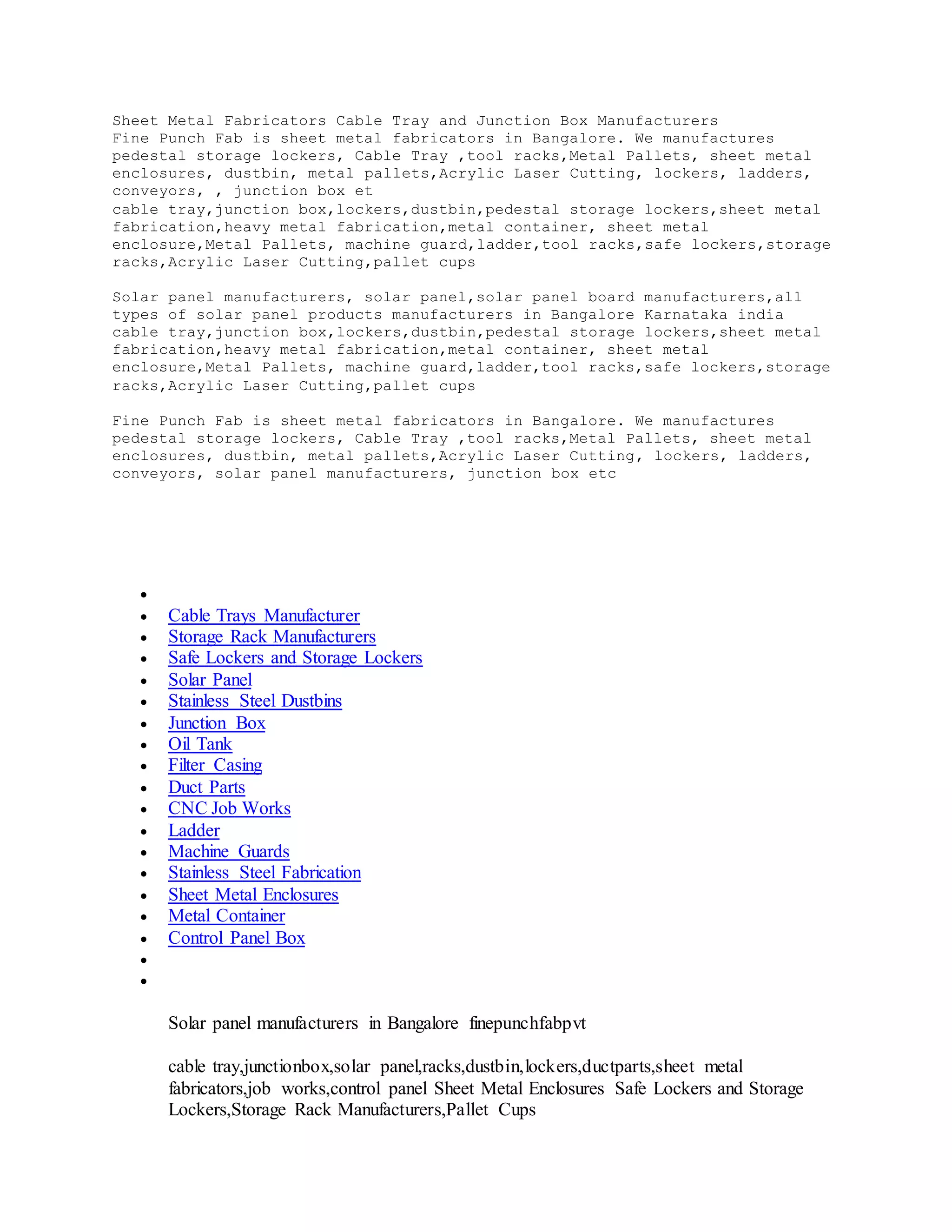 Cable tray manufacturers,junction box | PDF