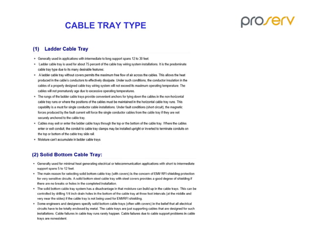 Cable Tray sizing detail ladder performar | PPT