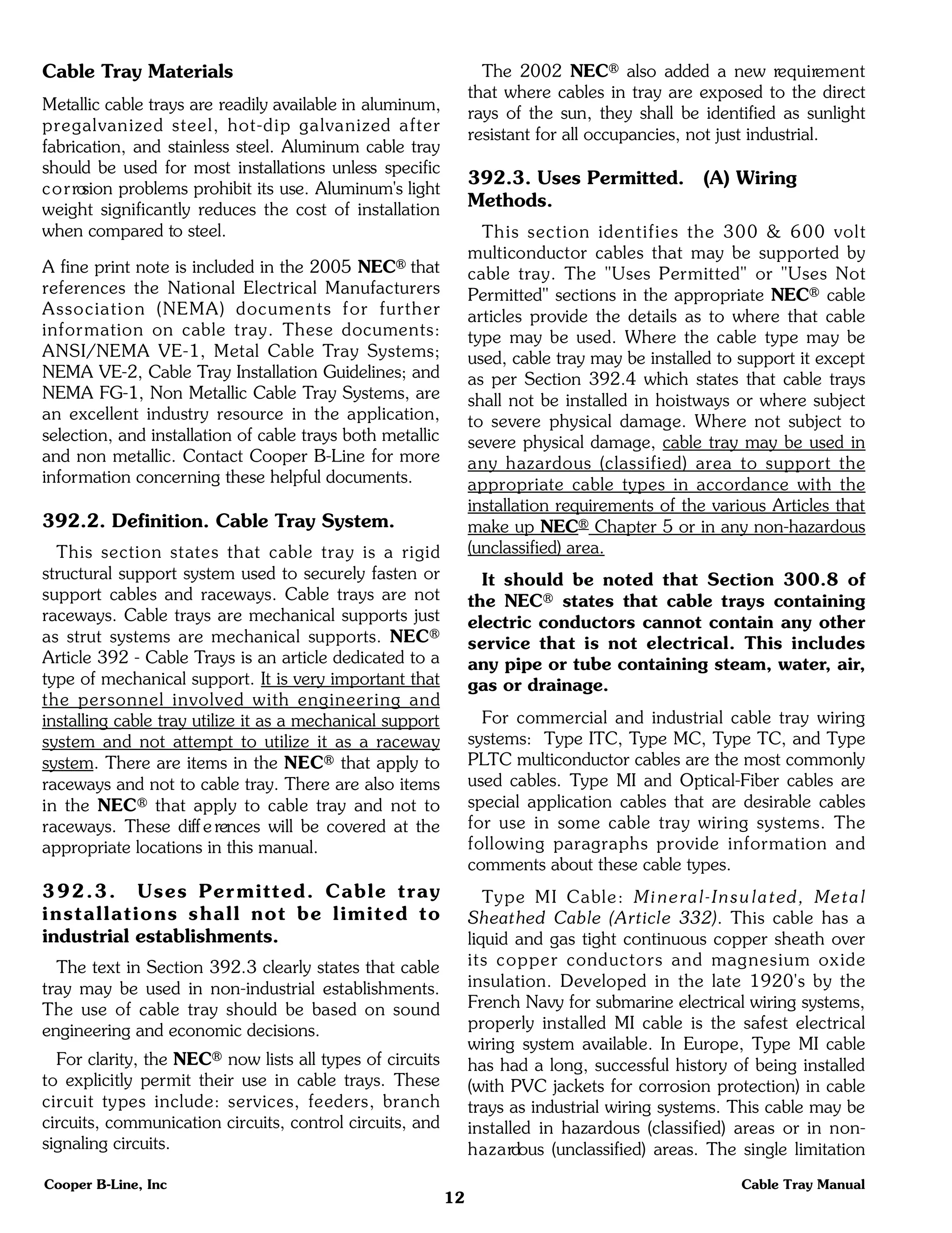 Cable tray manual | PDF