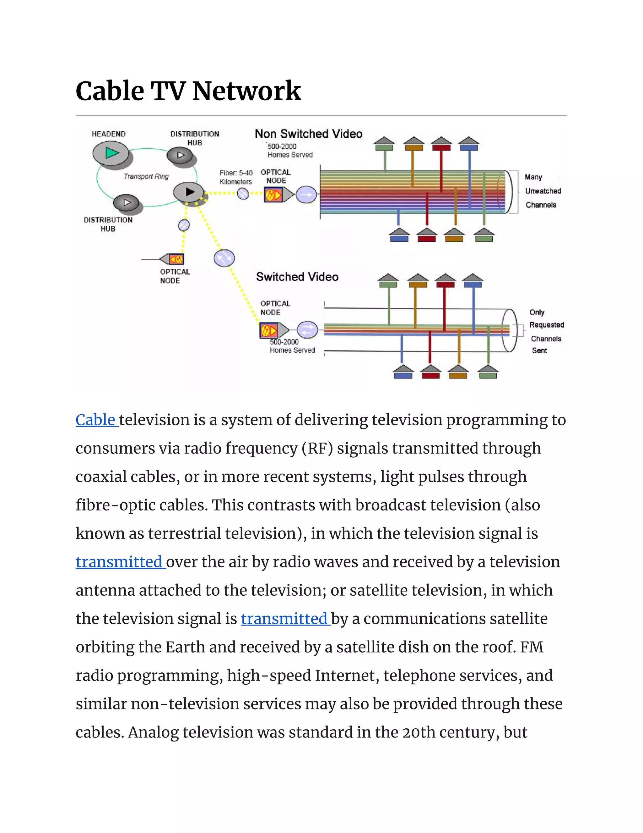 Cable tv network | PDF