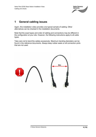 Nokia FLexi Edge BTS Installation Cabling and Checks | PDF