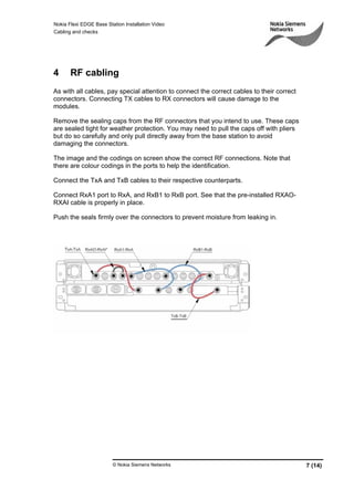Nokia FLexi Edge BTS Installation Cabling and Checks | PDF