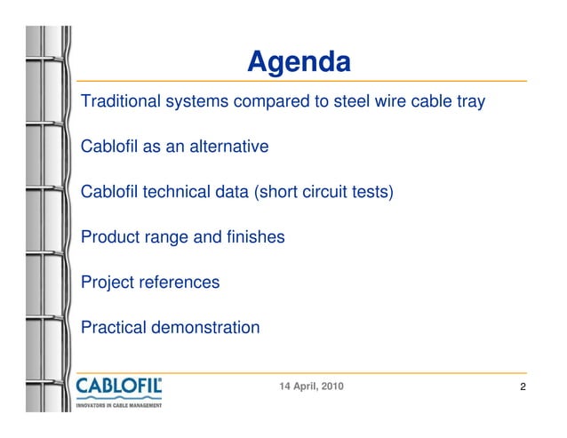 Cablofil Cable Management Solutions Presentation - Cablofil Wire Cable ...