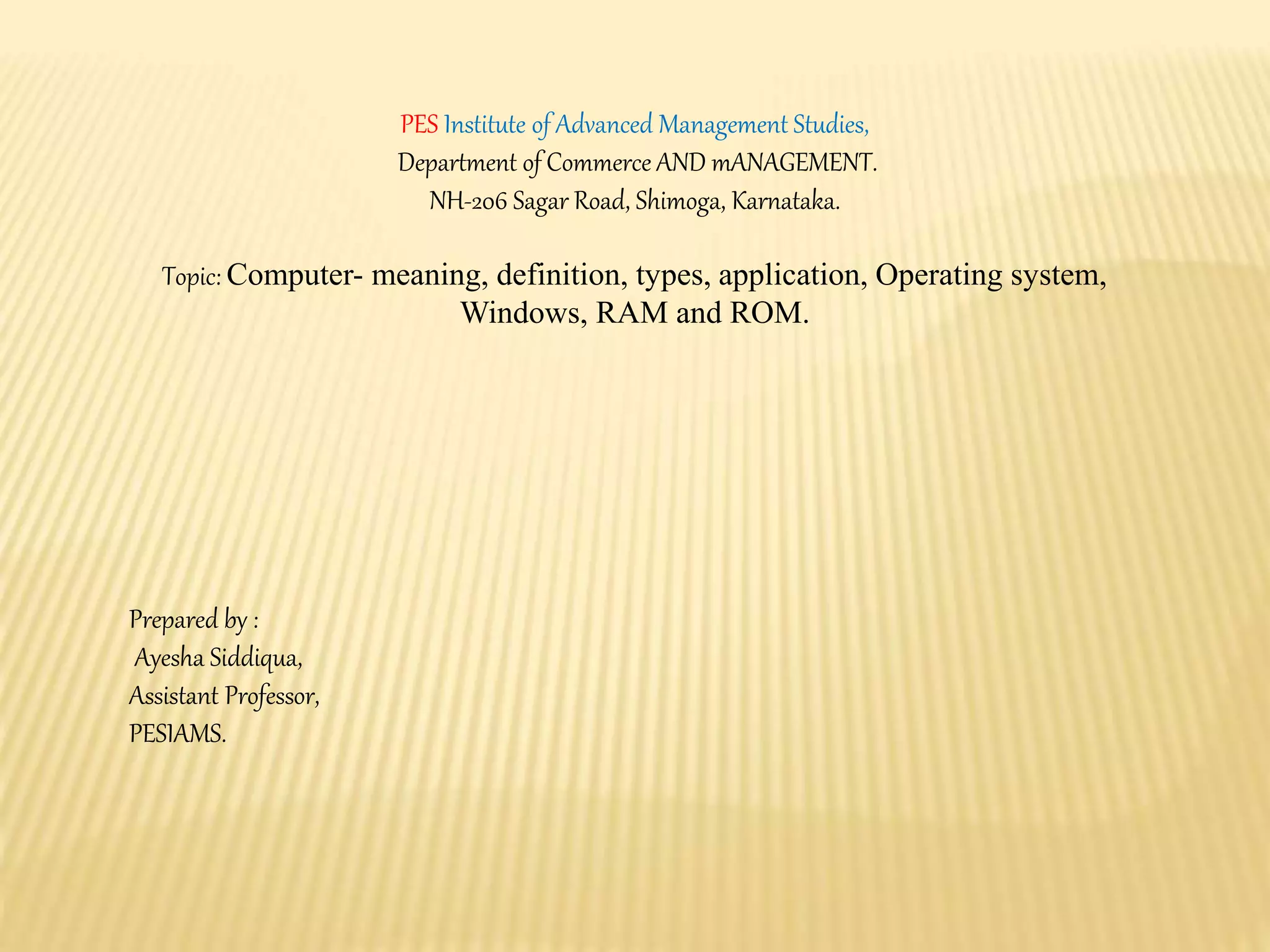 computer application in business | PPTX