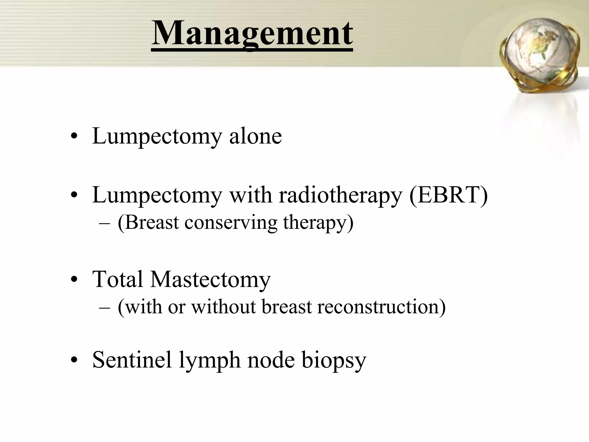 Ca breast management (according to NCCN guidelines) | PPTX
