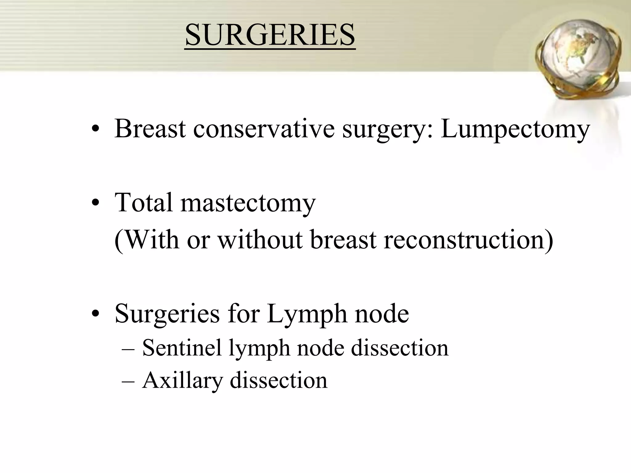 Ca breast management (according to NCCN guidelines) | PPTX