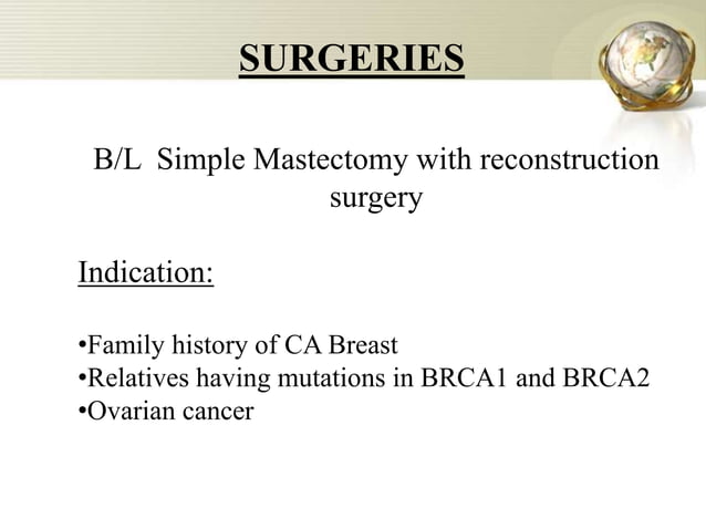 Ca breast management (according to NCCN guidelines) | PPTX