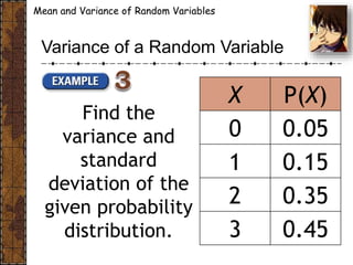 CABT SHS Statistics & Probability - Expected Value and Variance of ...