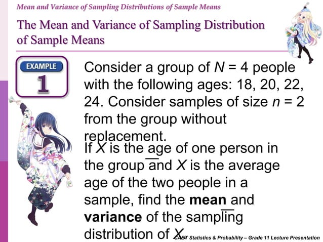 CABT SHS Statistics & Probability - Mean and Variance of Sampling ...